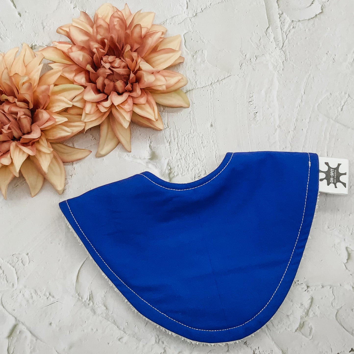 Royal Blue Dribble Bib – Oh-Spit Baby Burpware