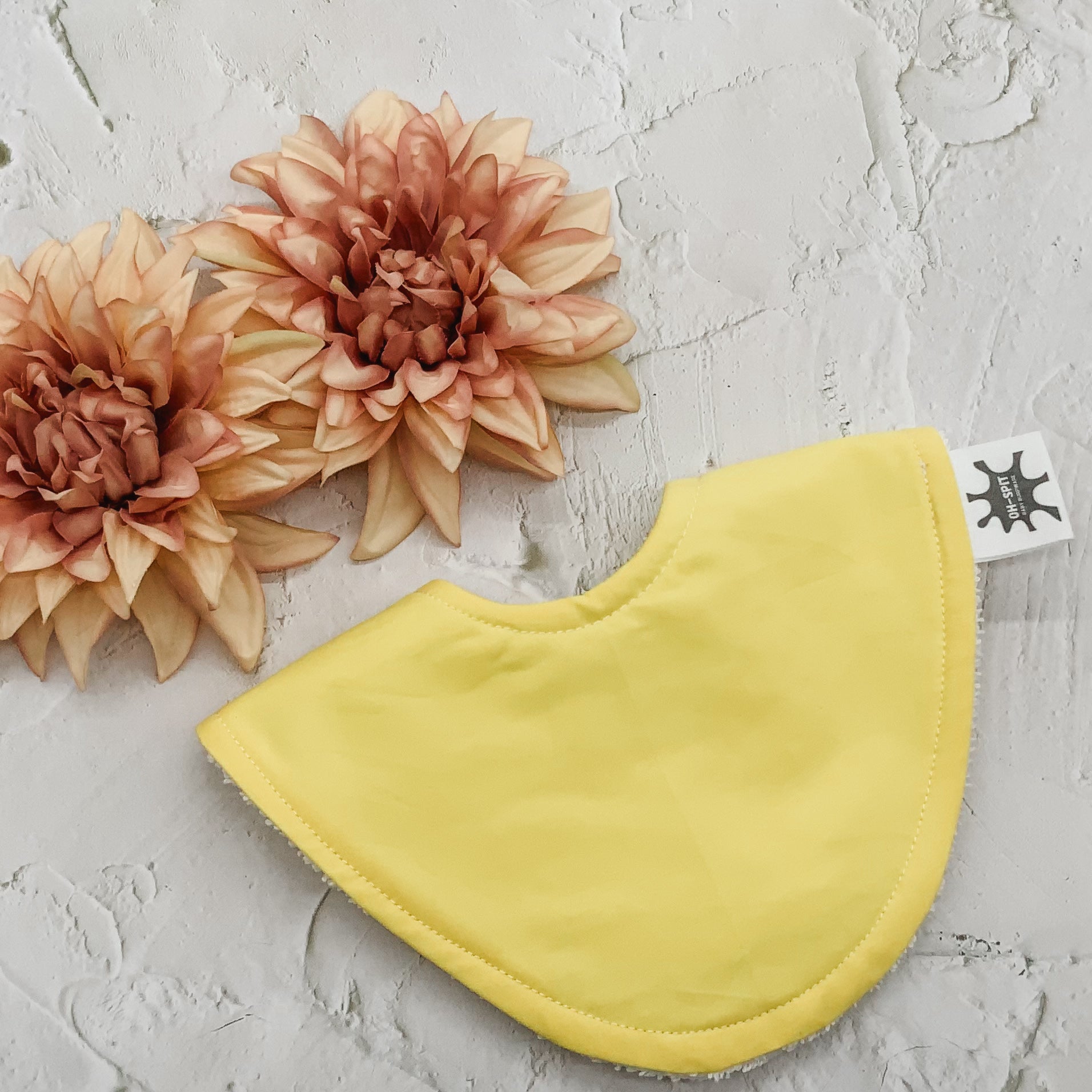 Lemon Yellow Dribble Bib – Oh-Spit Baby Burpware